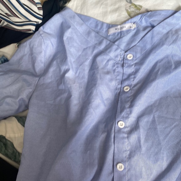 Tops | V Neck No Collar Shirt | Poshmark